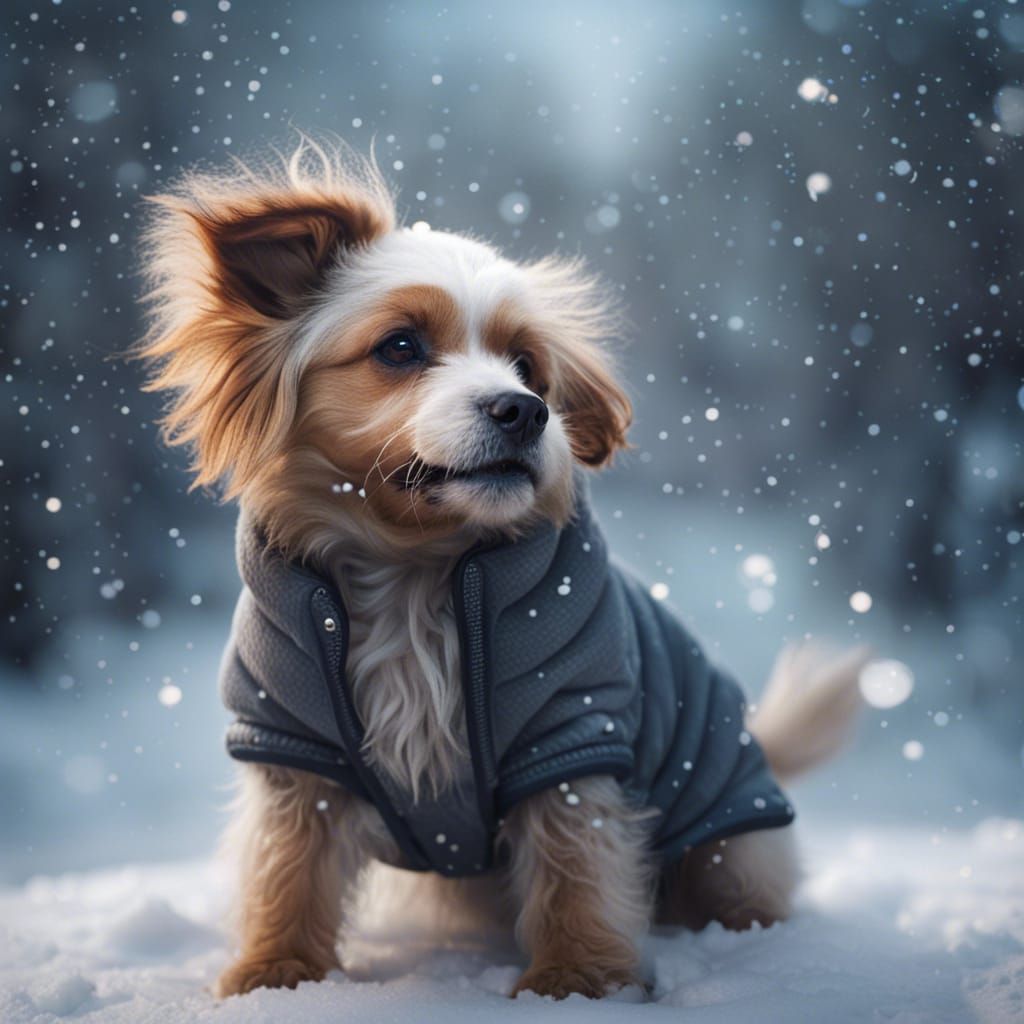 Snow Puppy - AI Generated Artwork - NightCafe Creator