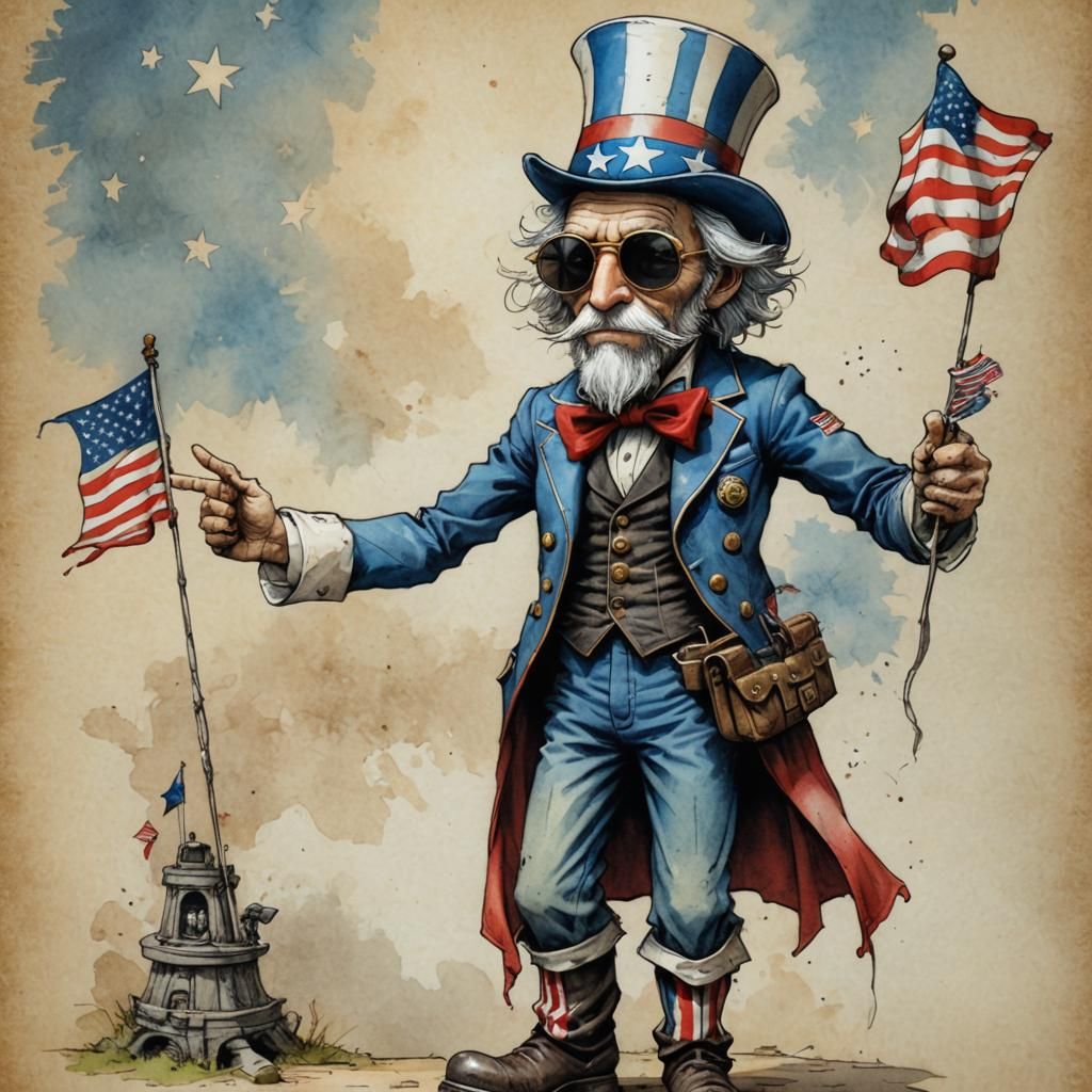Uncle Sam Celebrates the 4th - AI Generated Artwork - NightCafe Creator