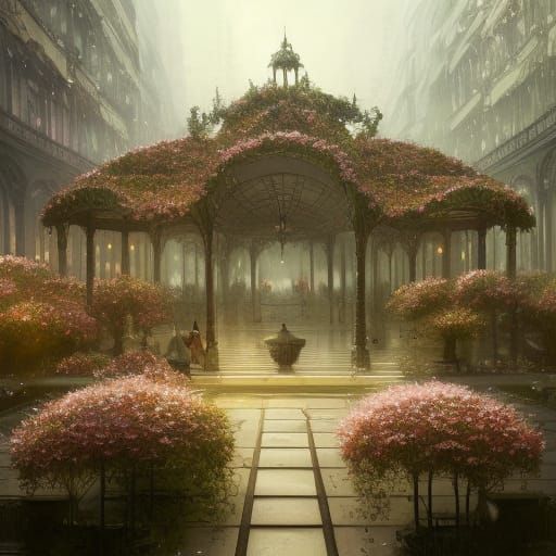 Exterior Beautiful Prom Hall in Beautiful Floral Forest City Square ...