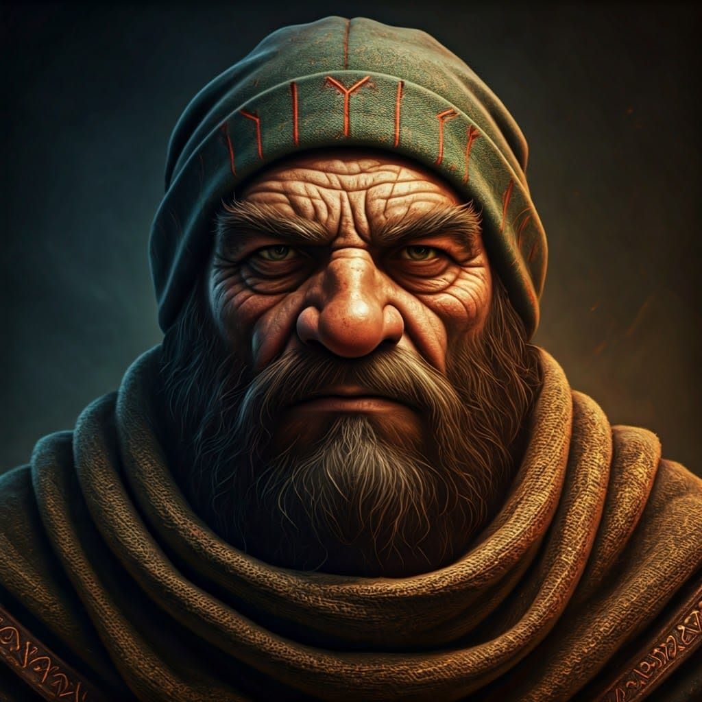 Dwarf Rune Sorcerer - Stern Dwarf Rune Sorcerer in Intricate...