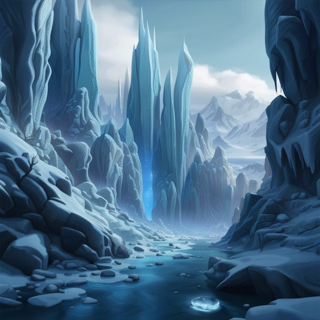 Icy landscape - AI Generated Artwork - NightCafe Creator