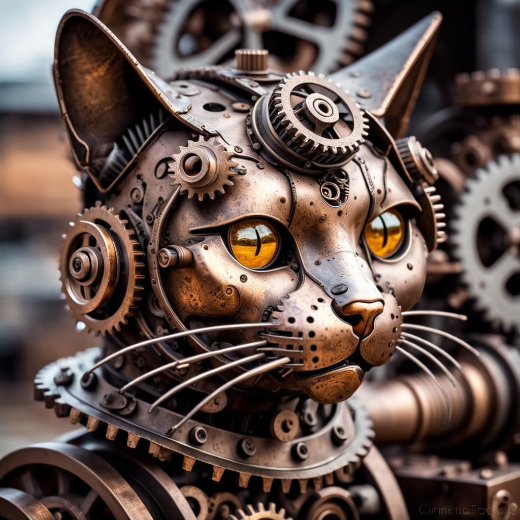A Clockwork Cat - AI Generated Artwork - NightCafe Creator