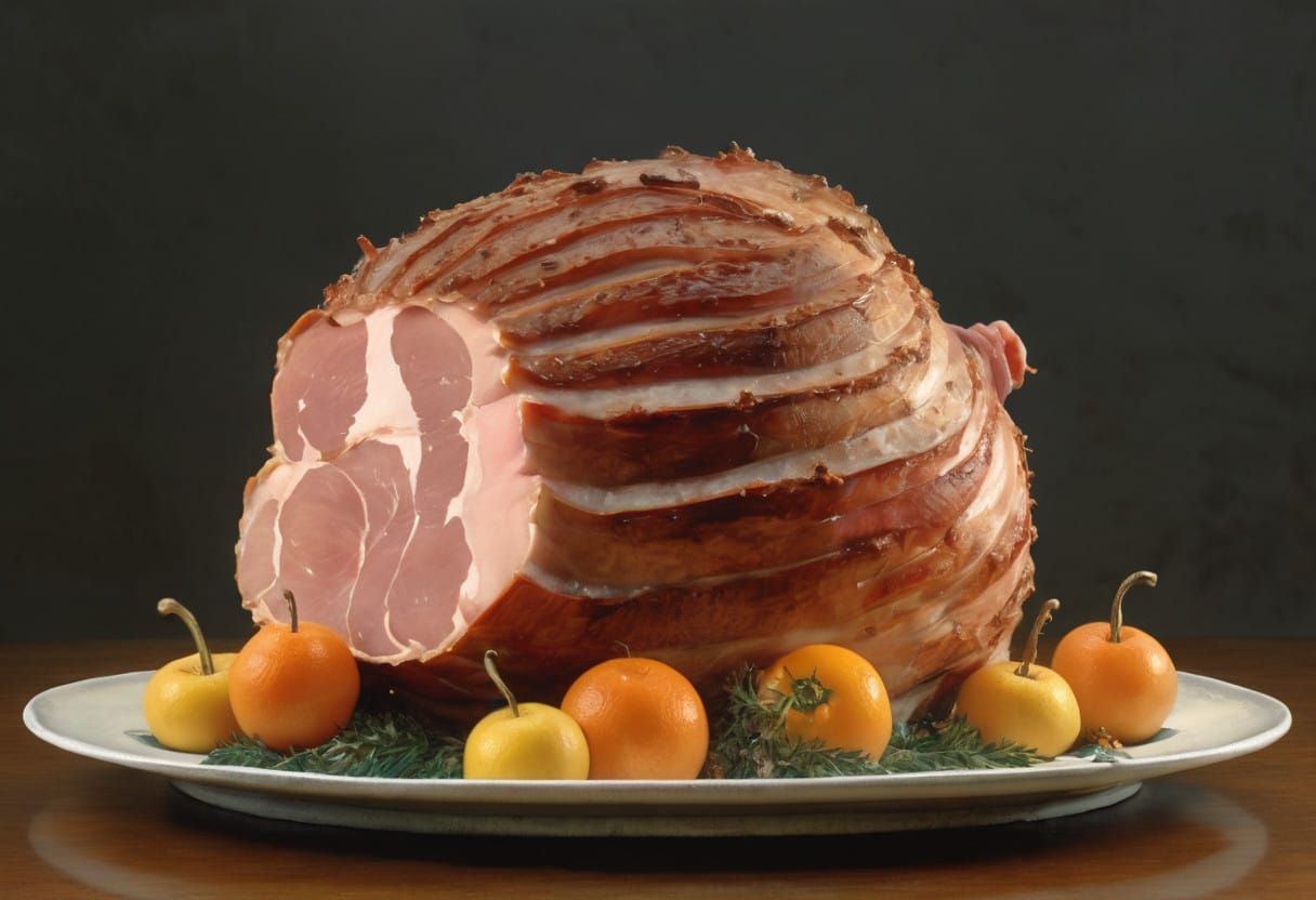 Moebius-Inspired Watercolor of a Crusty Ham Platte... - AI Art