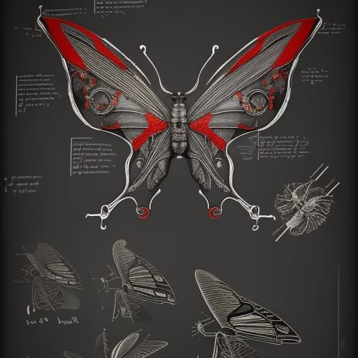 Schematics of a cyborg Butterfly. - AI Generated Artwork - NightCafe ...