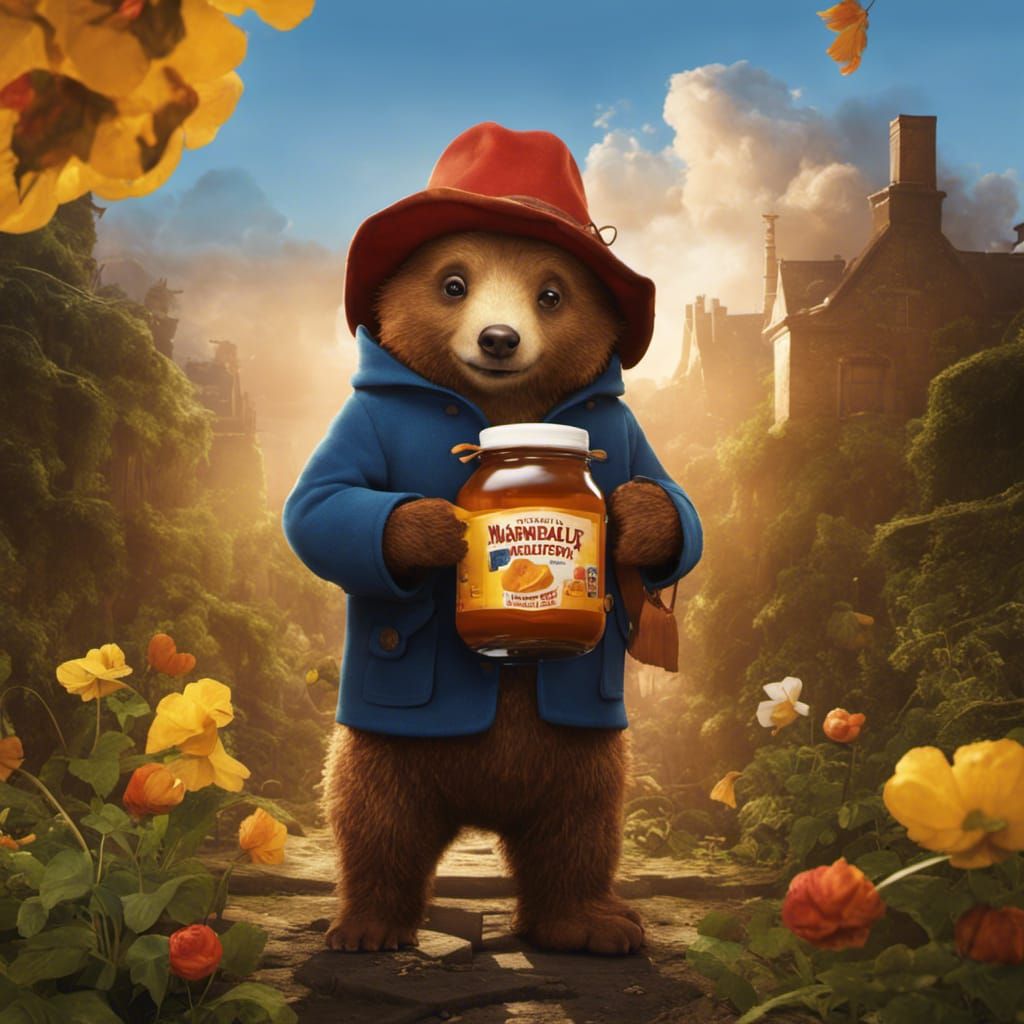 Paddington back from the shops with his favourite marmalade - AI Generated Artwork - NightCafe ...