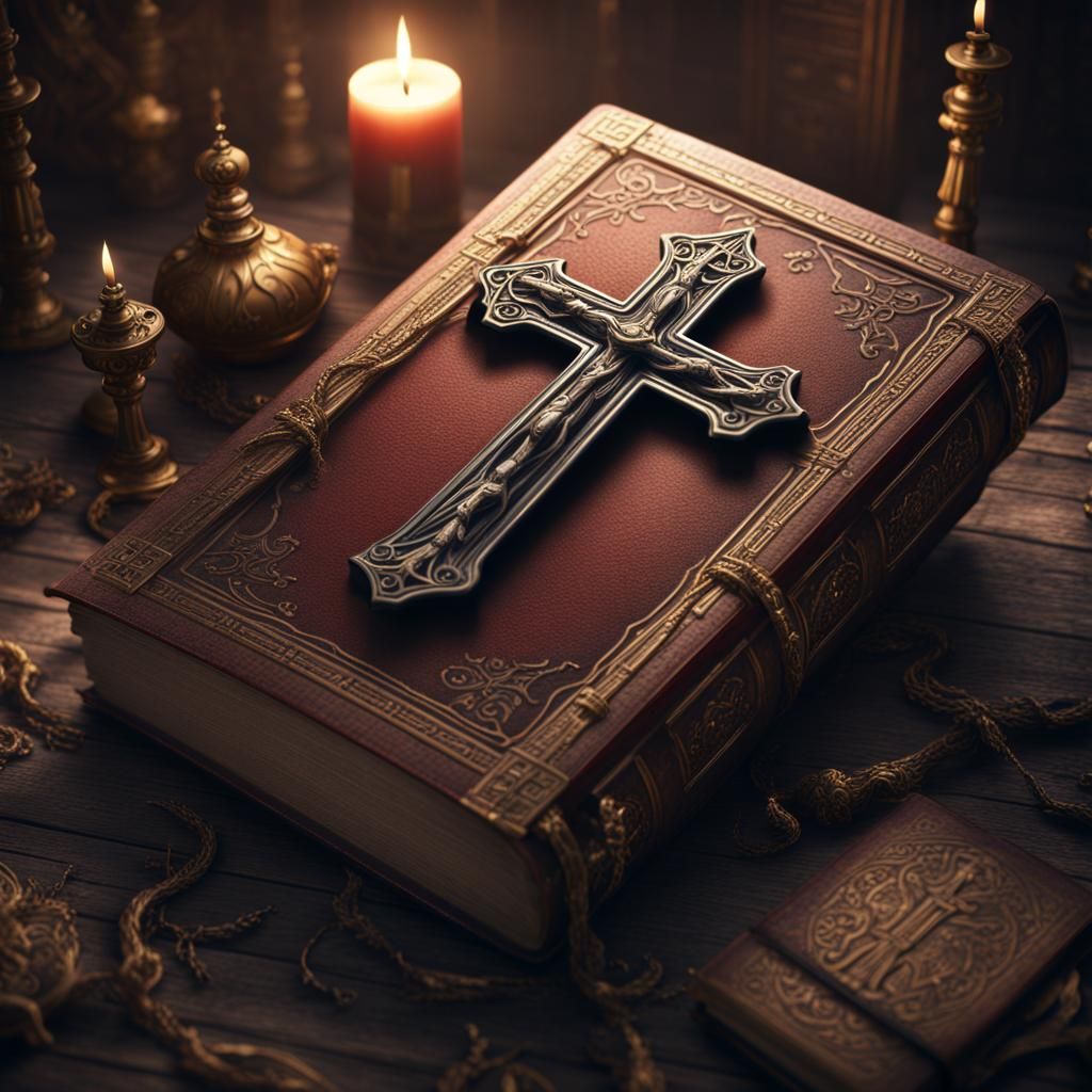 "The Holy Bible" with a gothic cross - AI Generated Artwork - NightCafe ...
