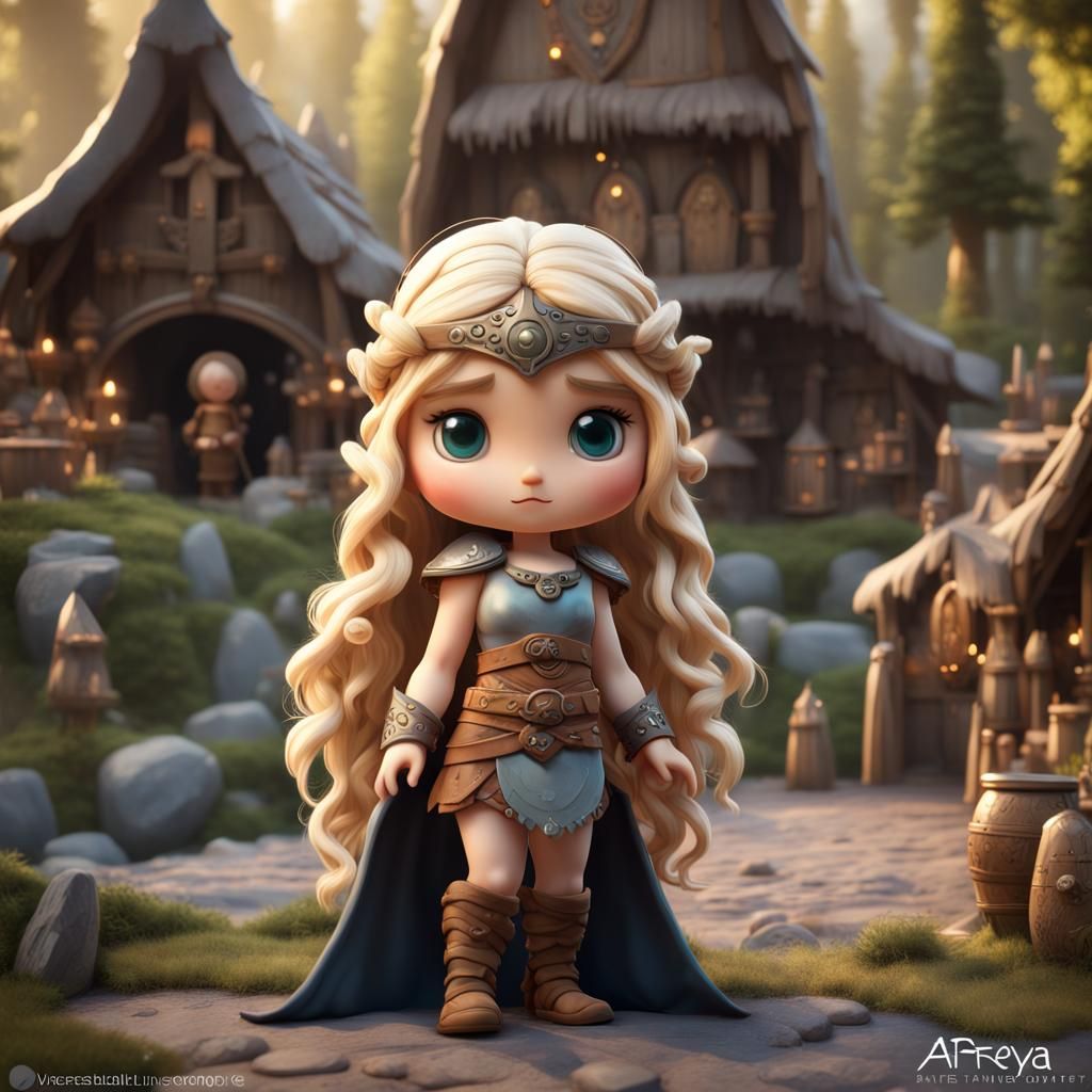 Freya, Viking Chibi - AI Generated Artwork - NightCafe Creator