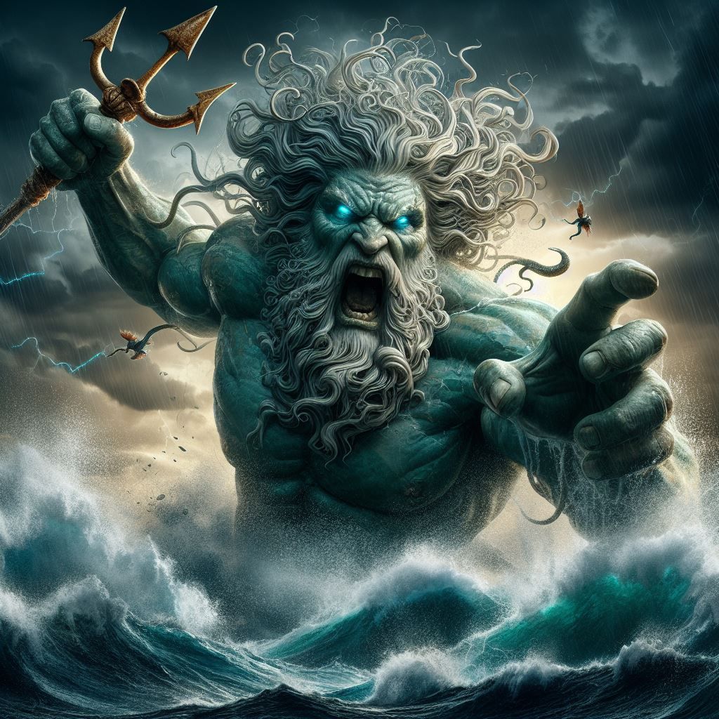 The fury of the God of the Seas - AI Generated Artwork - NightCafe Creator