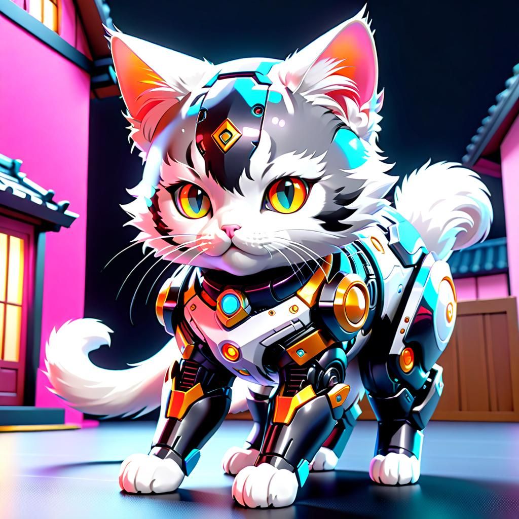 Cyborg cat - AI Generated Artwork - NightCafe Creator