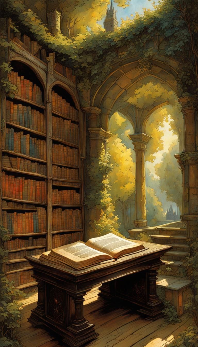 Library Garden - AI Generated Artwork - NightCafe Creator