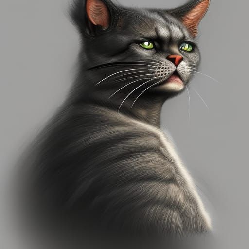 Ultra detailed epic anthropomorphic Cat humanoid as Police officer ...