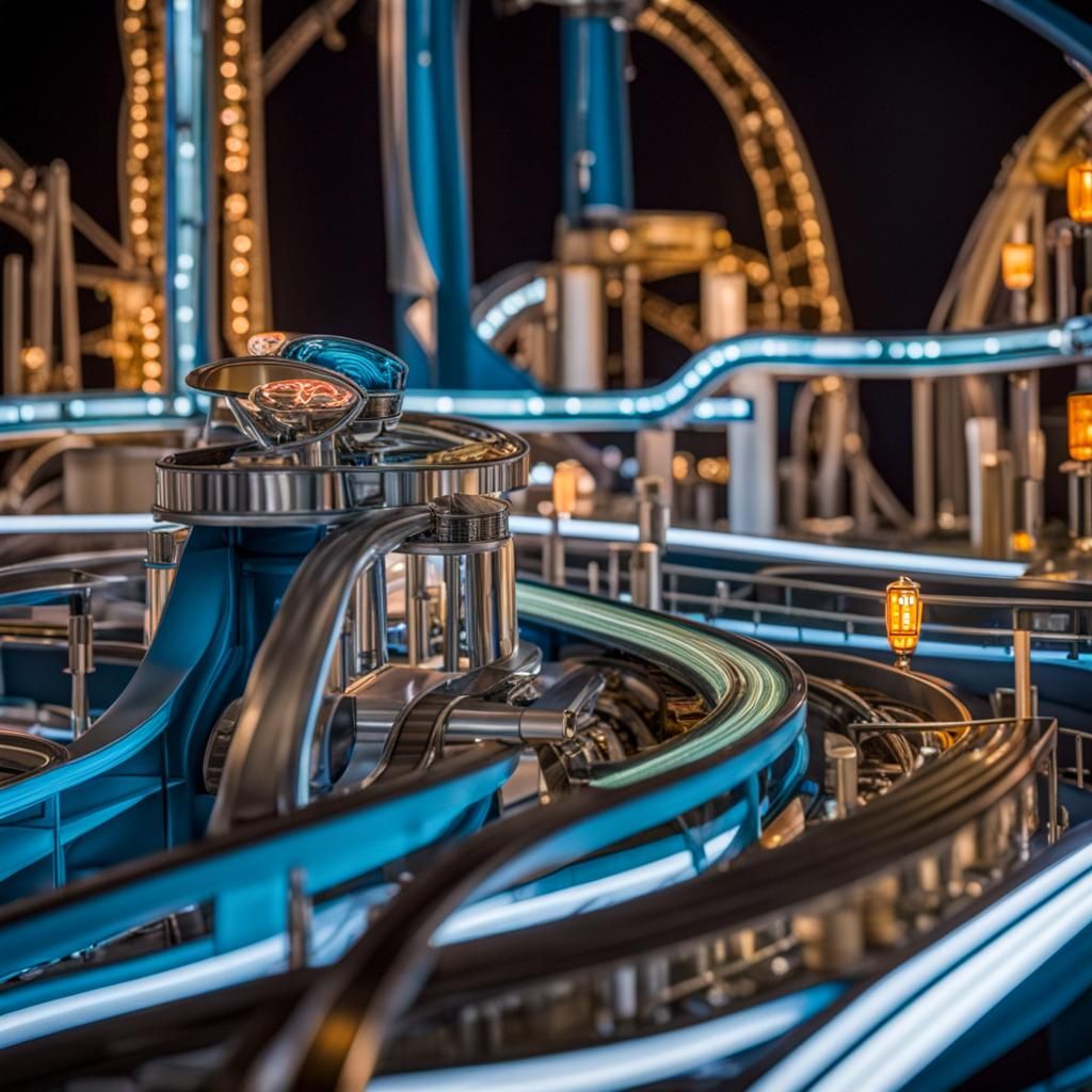 Miniature perspective inside a ((rollor coaster themed Pinball ...