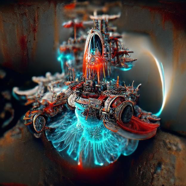 Mechanicus starships emerging from the portal - AI Generated Artwork ...