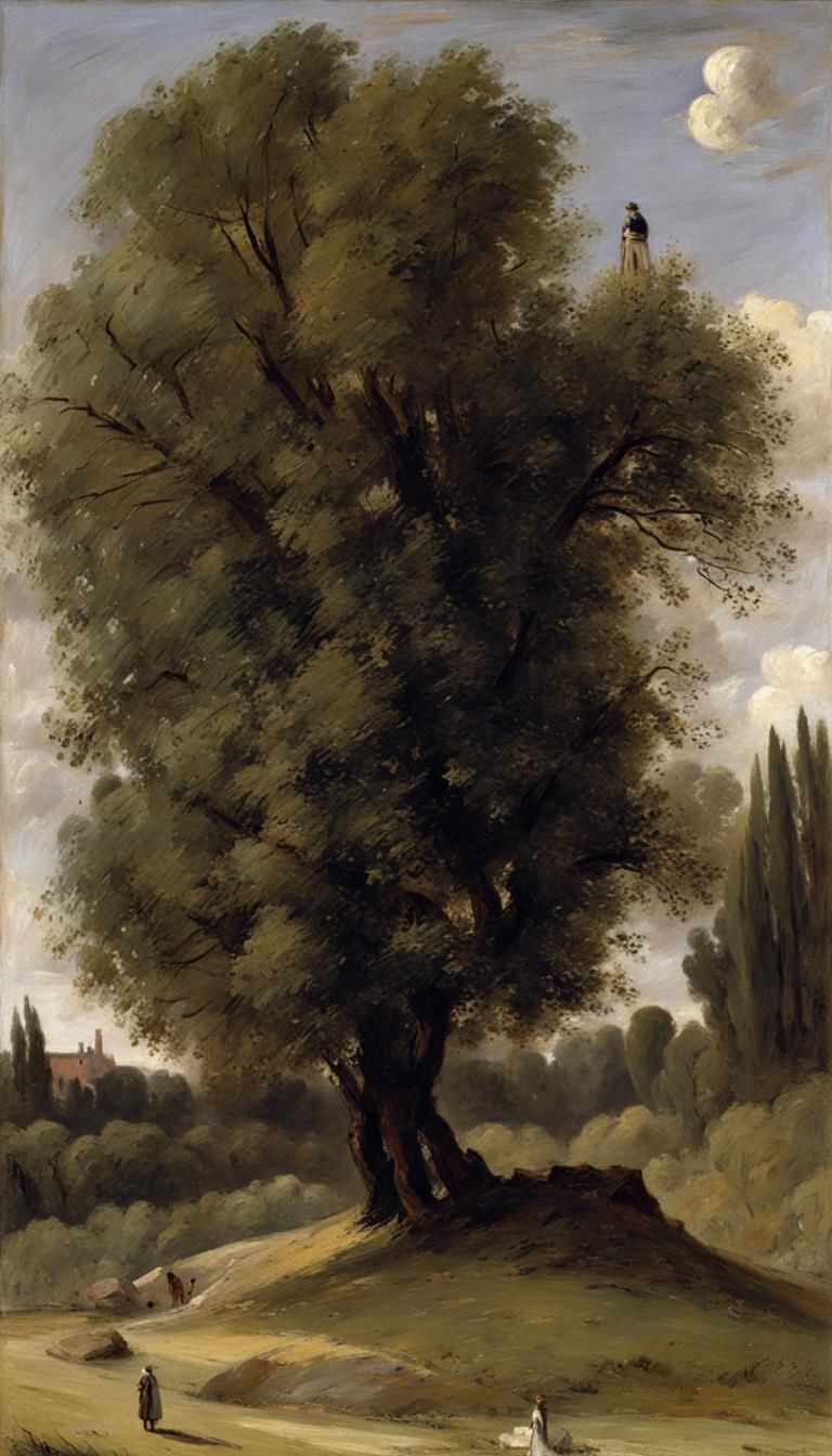 Tree by Jean-Baptiste-Camille Corot - AI Generated Artwork - NightCafe ...