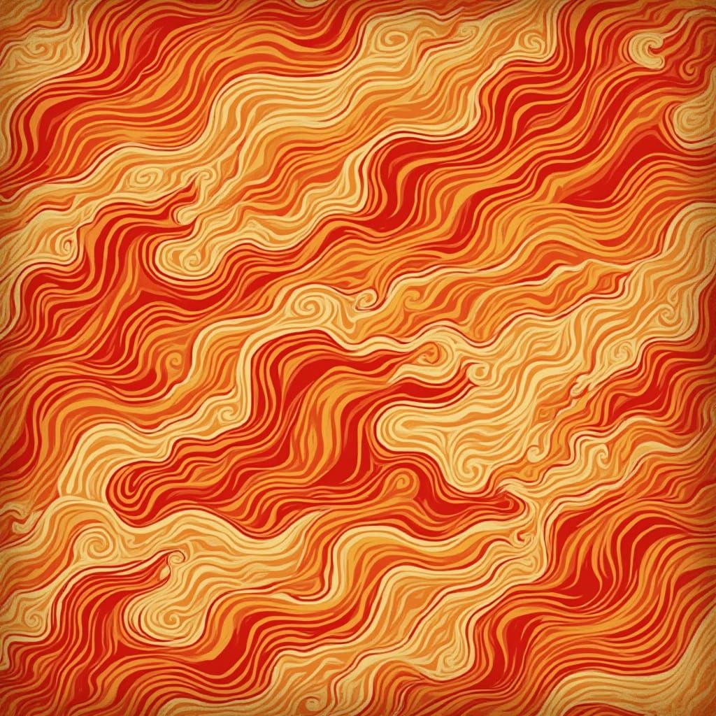 Traditional Japanese Flame Pattern in Ukiyo-e Styl... - AI Art