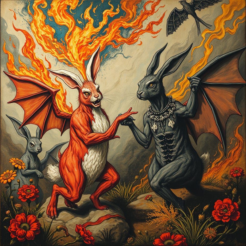 Surreal Samba with Devils in Whirlwind Chaos - AI Art