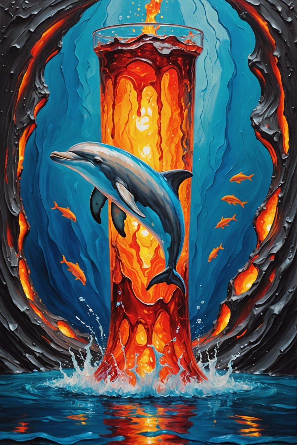 Lava Pillar Dolphin - AI Generated Artwork - NightCafe Creator