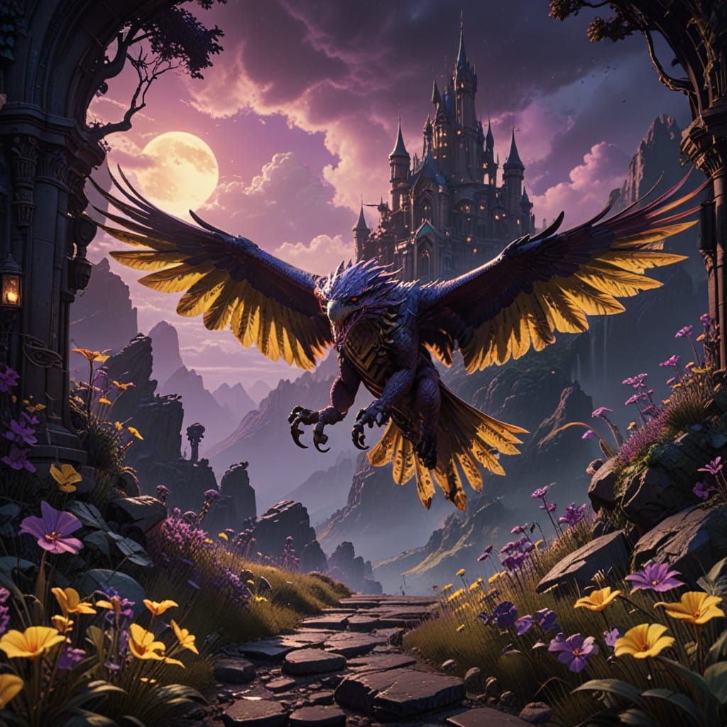 mystical Eagle - Ethereal Eagle in Dark Fantasy Realm