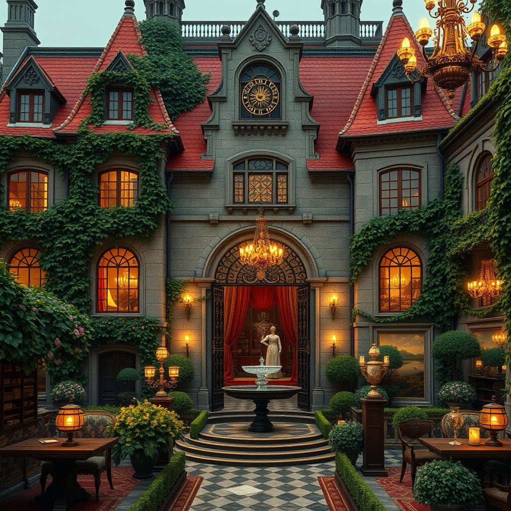 A Grand Elven Manor in Imperial City's Luxury Dist... - AI Art