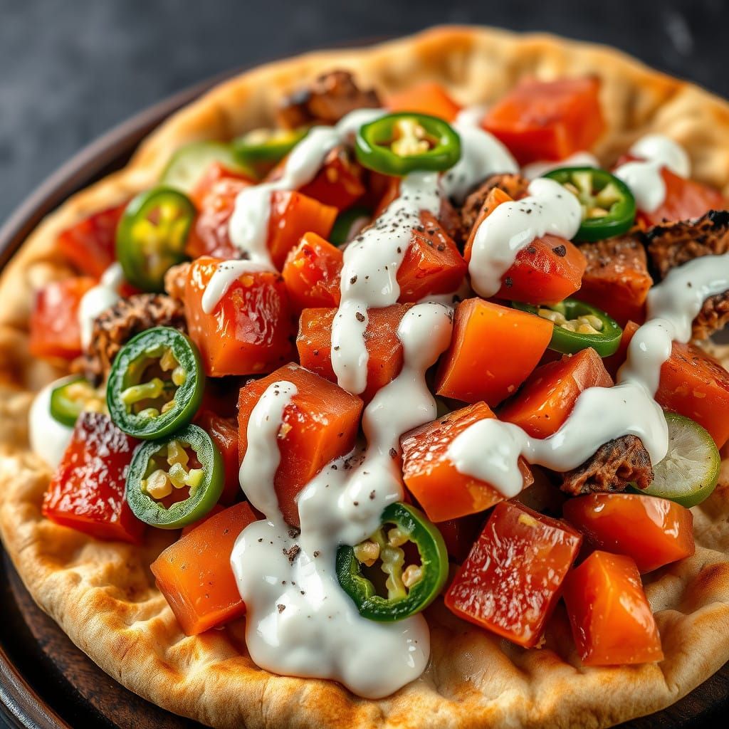 A Mexican-style shawarma dish - Mexican Shawarma Feast in Vi...