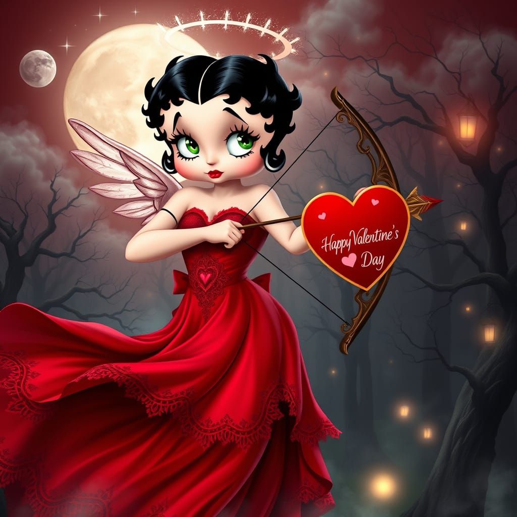 Gothic Cupid in Whimsical 3D Illustration - AI Art