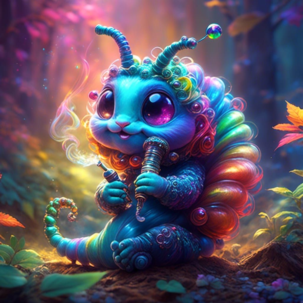 Chibi Caterpillar 🐛 - AI Generated Artwork - NightCafe Creator