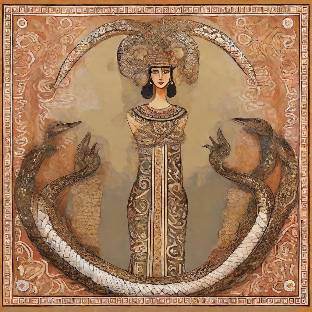 Ancient Minoan snake goddess - AI Generated Artwork - NightCafe Creator