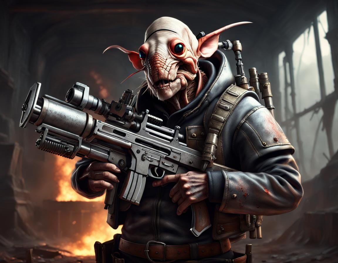 Future Roach holding a machine gun - AI Generated Artwork - NightCafe ...