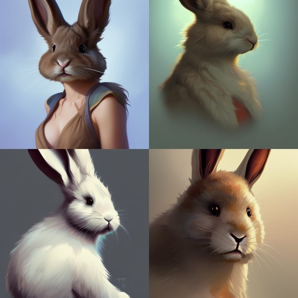 Fantasy Furry bunny Anthro - AI Generated Artwork - NightCafe Creator
