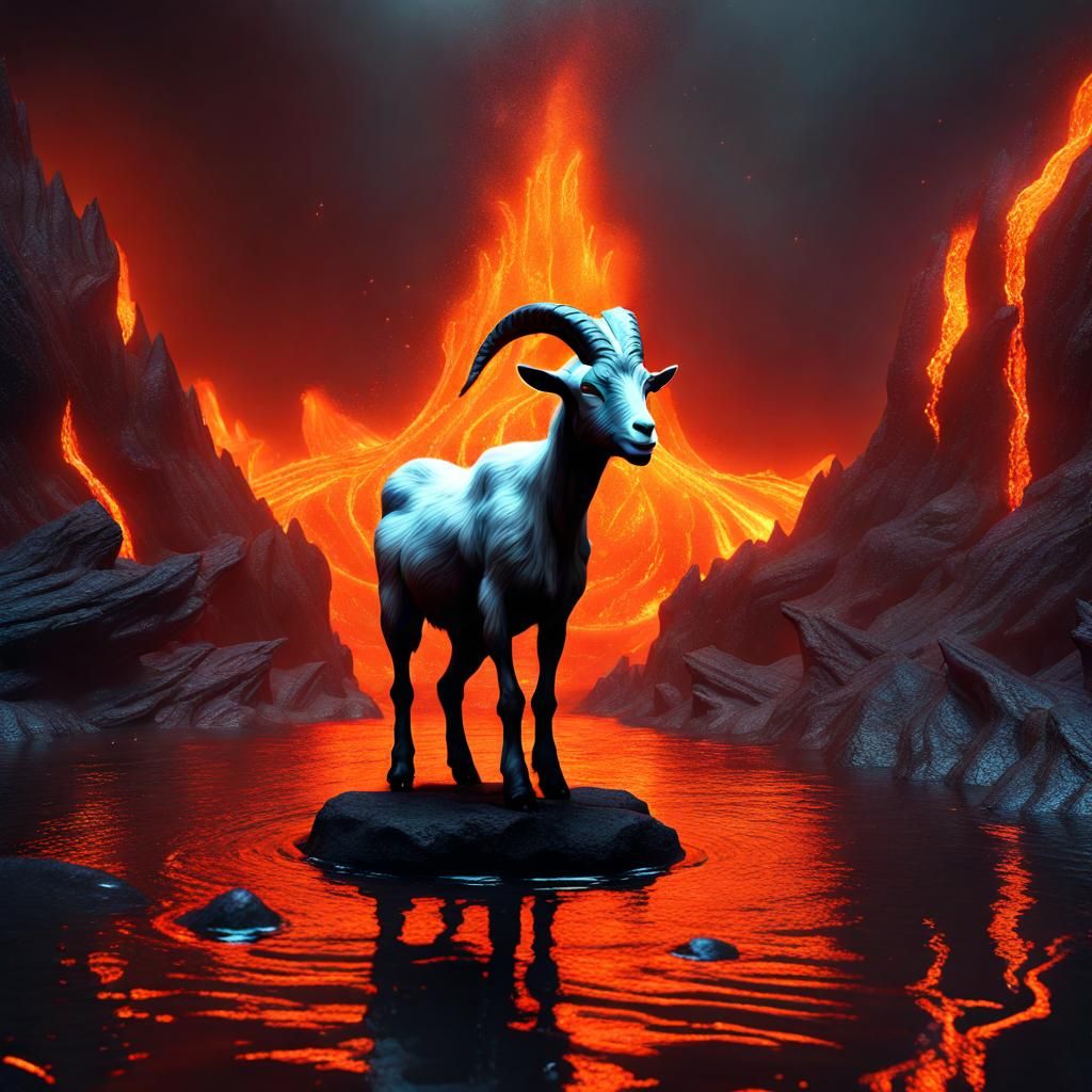 Goat in pool - AI Generated Artwork - NightCafe Creator