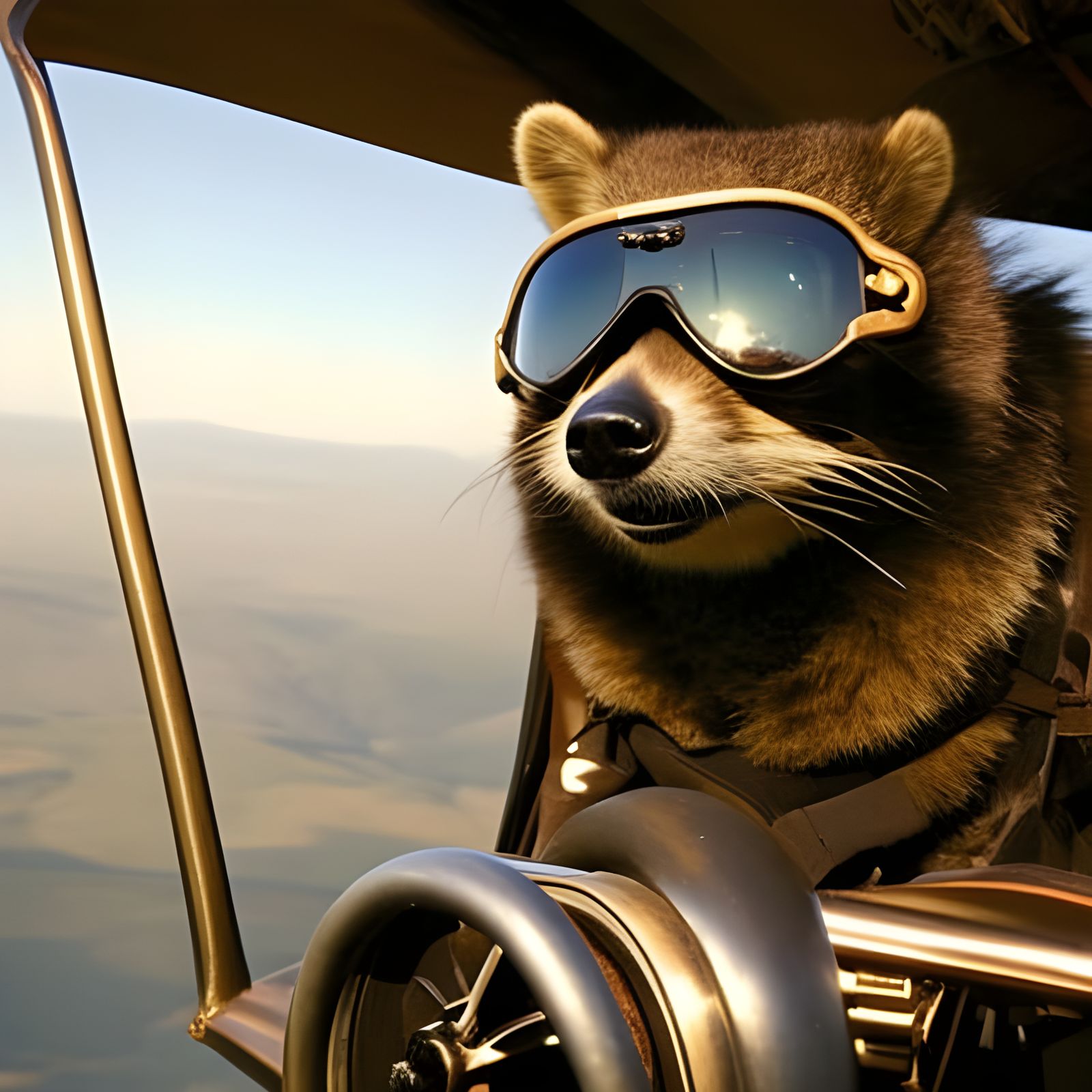 Raccoon pilot comp entry - AI Generated Artwork - NightCafe Creator