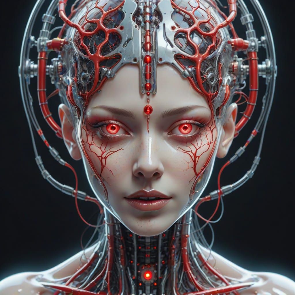 partly transparent cyborg 1 - Whimsical Cyborg Goddess with ...
