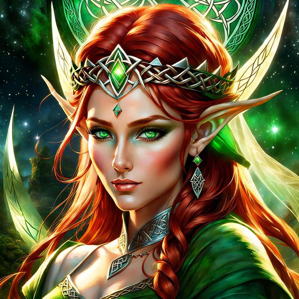Celtic Elven Princess of the Emerald Forests - AI Generated Artwork ...