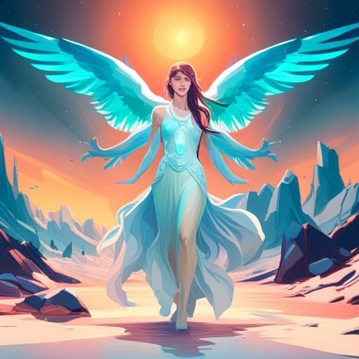 Ice angel - AI Generated Artwork - NightCafe Creator