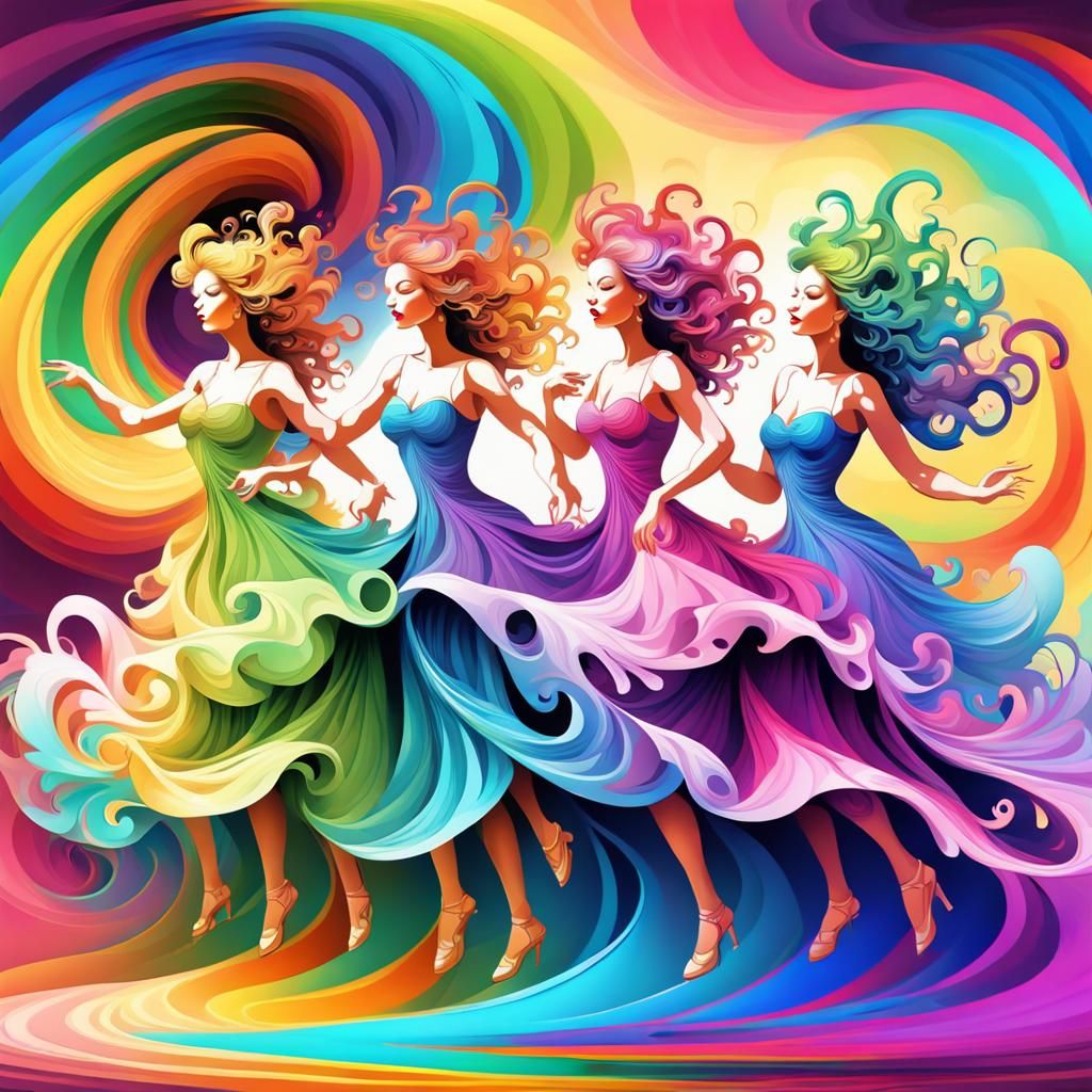 Dancing Girls - AI Generated Artwork - NightCafe Creator