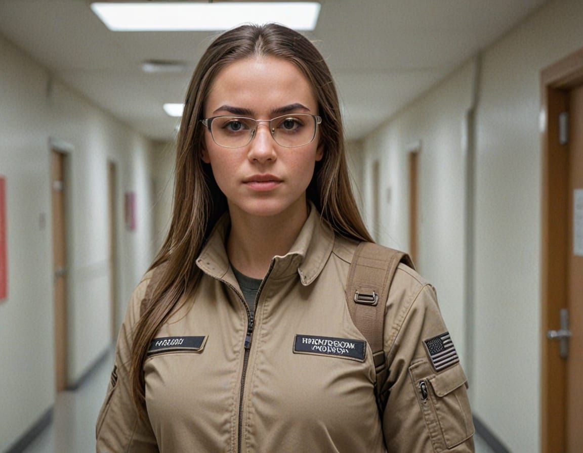 Young female with straight long brown hair, dark hairy eyebrows, brown ...