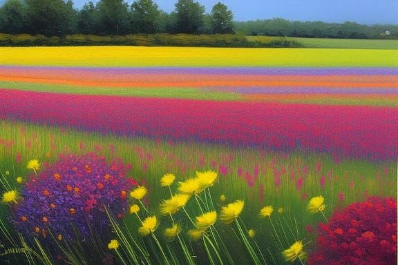 A field of rainbow coloured flowers. - AI Generated Artwork - NightCafe ...