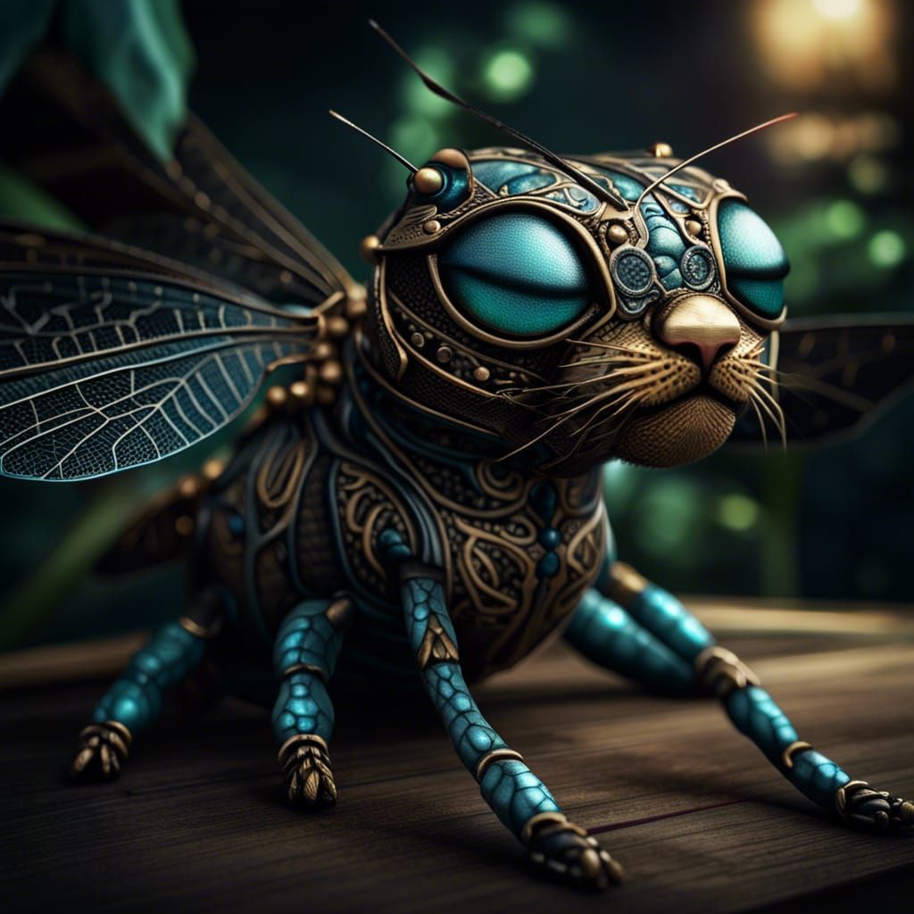 dragonfly cat - AI Generated Artwork - NightCafe Creator
