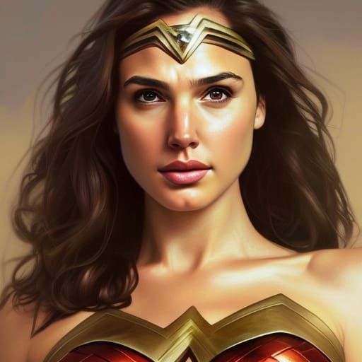 Detailed photorealistic portrait of Gal Gadot as Wonder Woman - AI ...