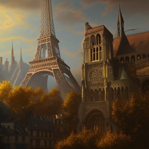 paris eiffel tower : r/nightcafe