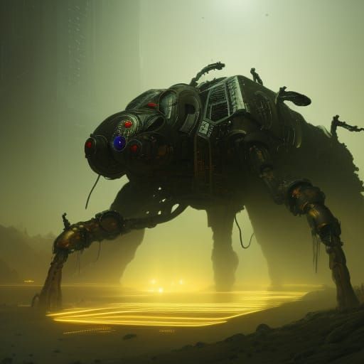 Hiceworld Mech Carrier - AI Generated Artwork - NightCafe Creator