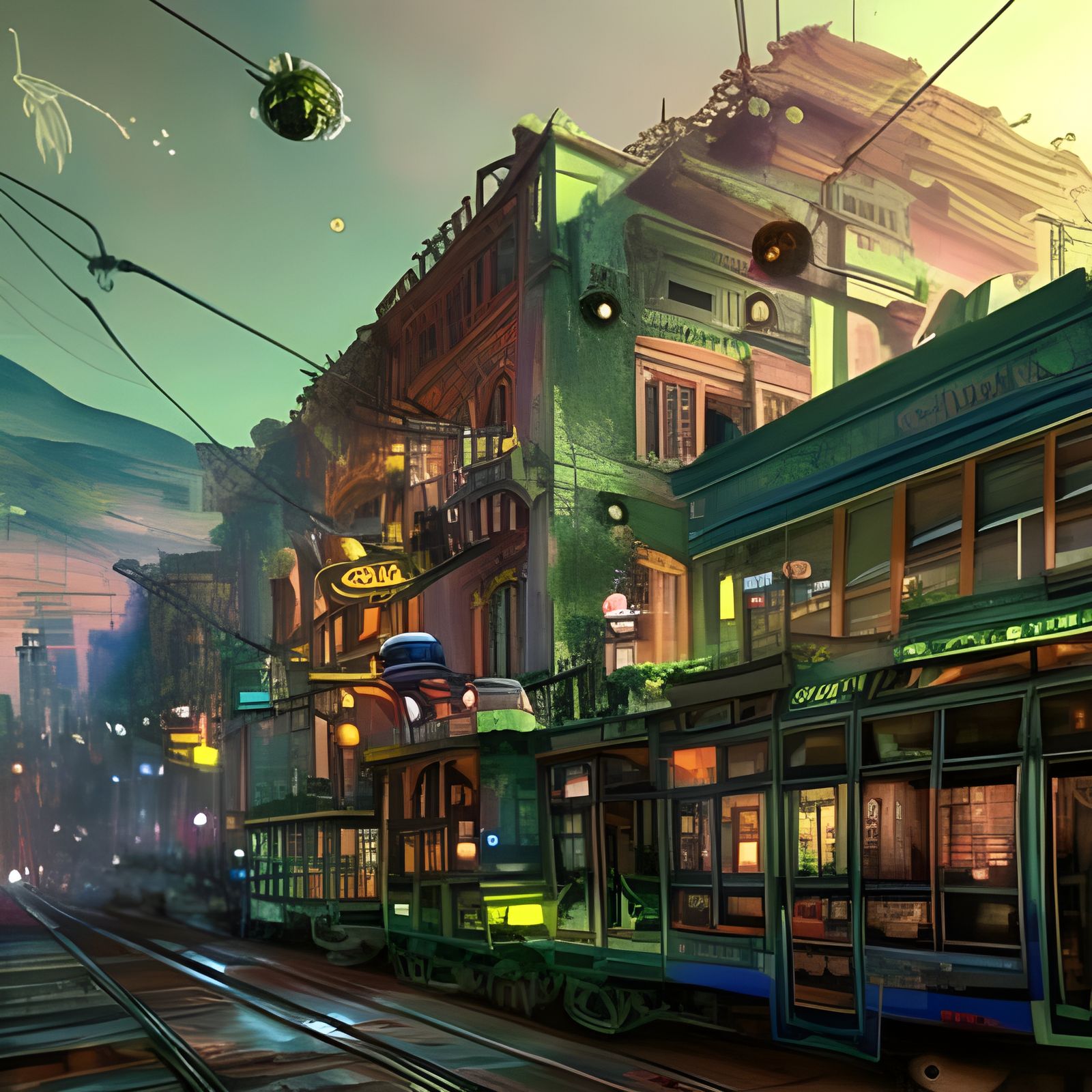 Solarpunk Bisbee Street 1 - AI Generated Artwork - NightCafe Creator
