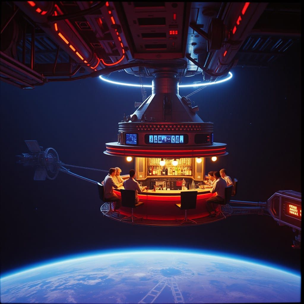 Coffee in orbit - Epic Space Station Bar Scene in Cinematic ...