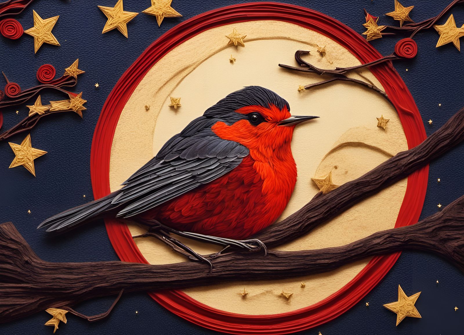 Robin At Twilight - AI Generated Artwork - NightCafe Creator