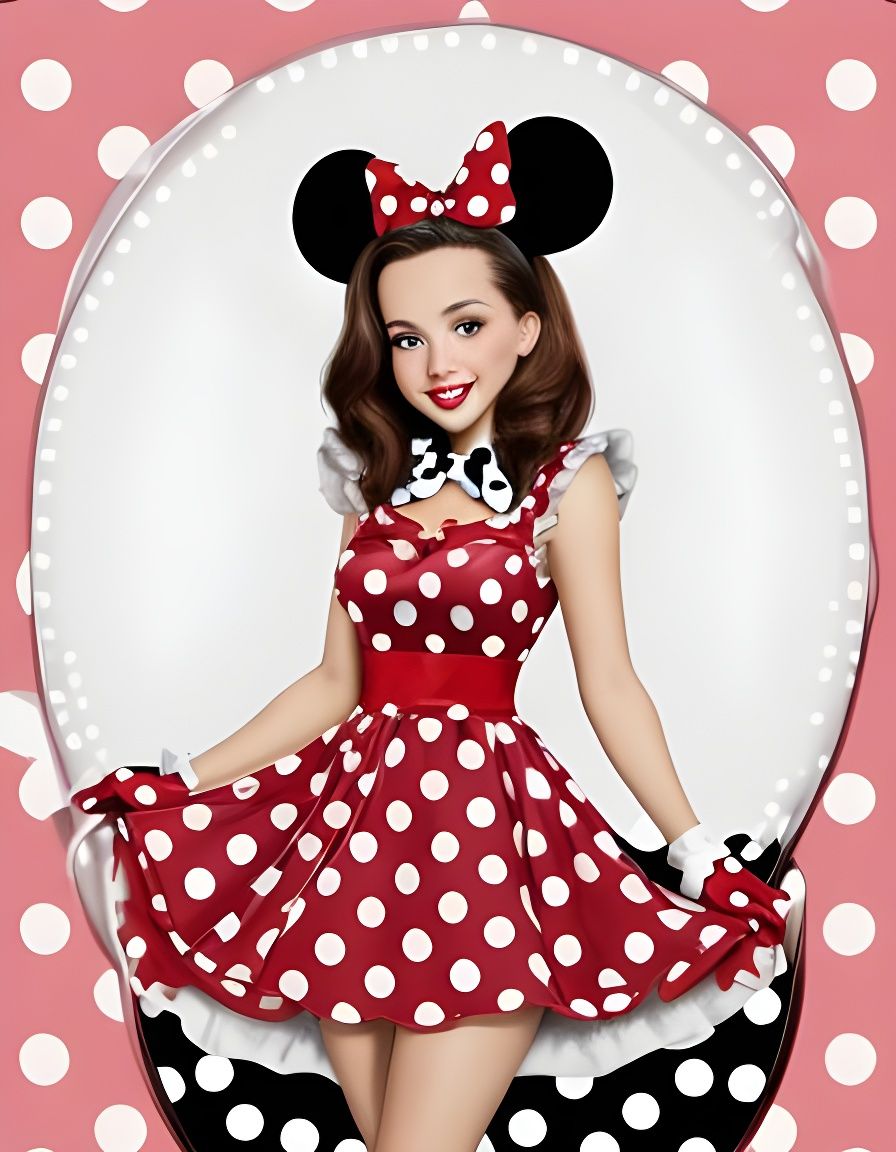 Disney’s Minnie Mouse in a Polka Dot Dress - AI Generated Artwork ...