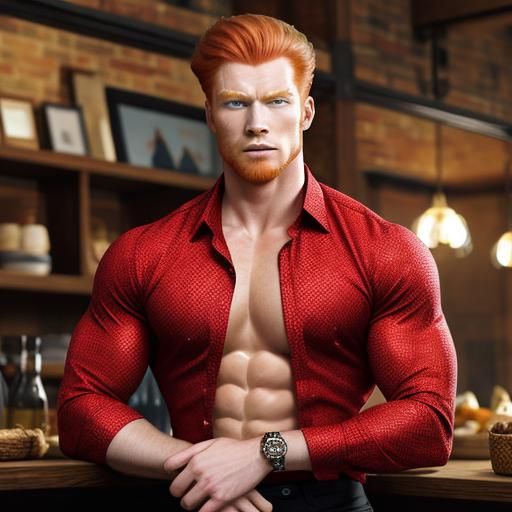 Young muscular ginger man - AI Generated Artwork - NightCafe Creator