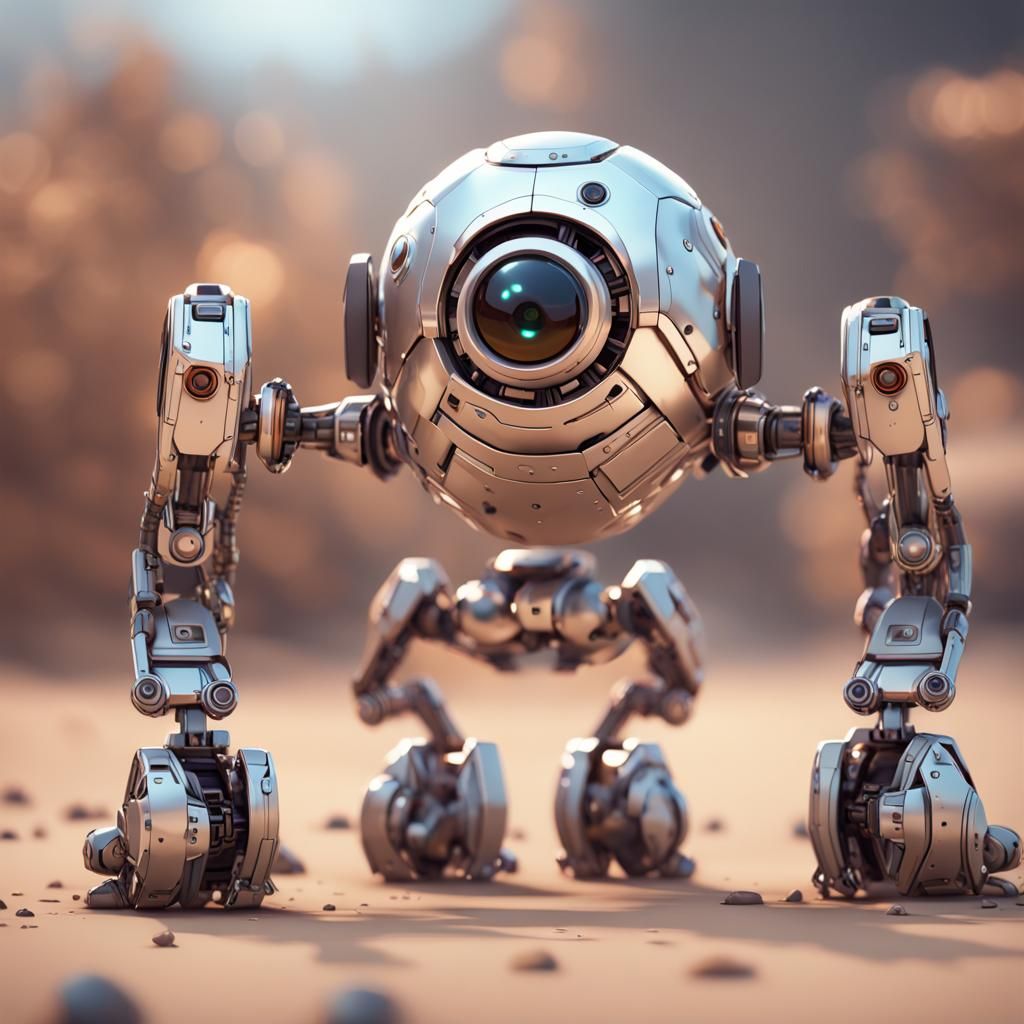 create a cute walking analysis droid with two arms and two legs - AI Generated Artwork ...
