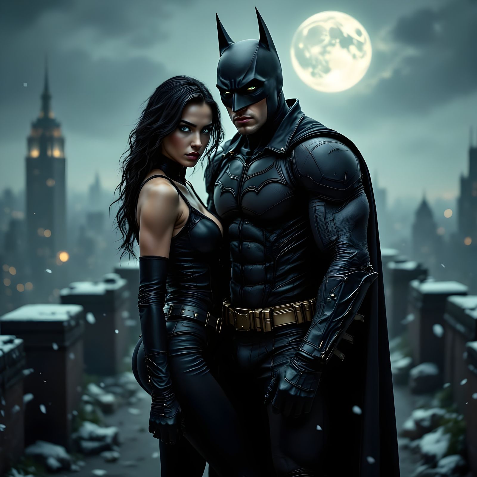 Brian as Batman with Catwoman. - Gritty Gotham City Heroes i...