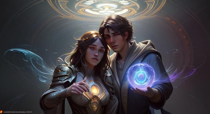 2 youthful, attractive wizards of the multiverse, one female, one male ...