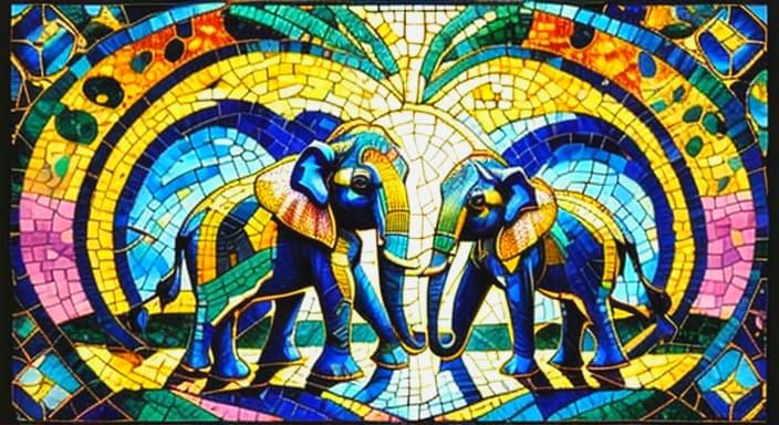 2/01/2025-Mosaic Elephants Art By Archangel Tara